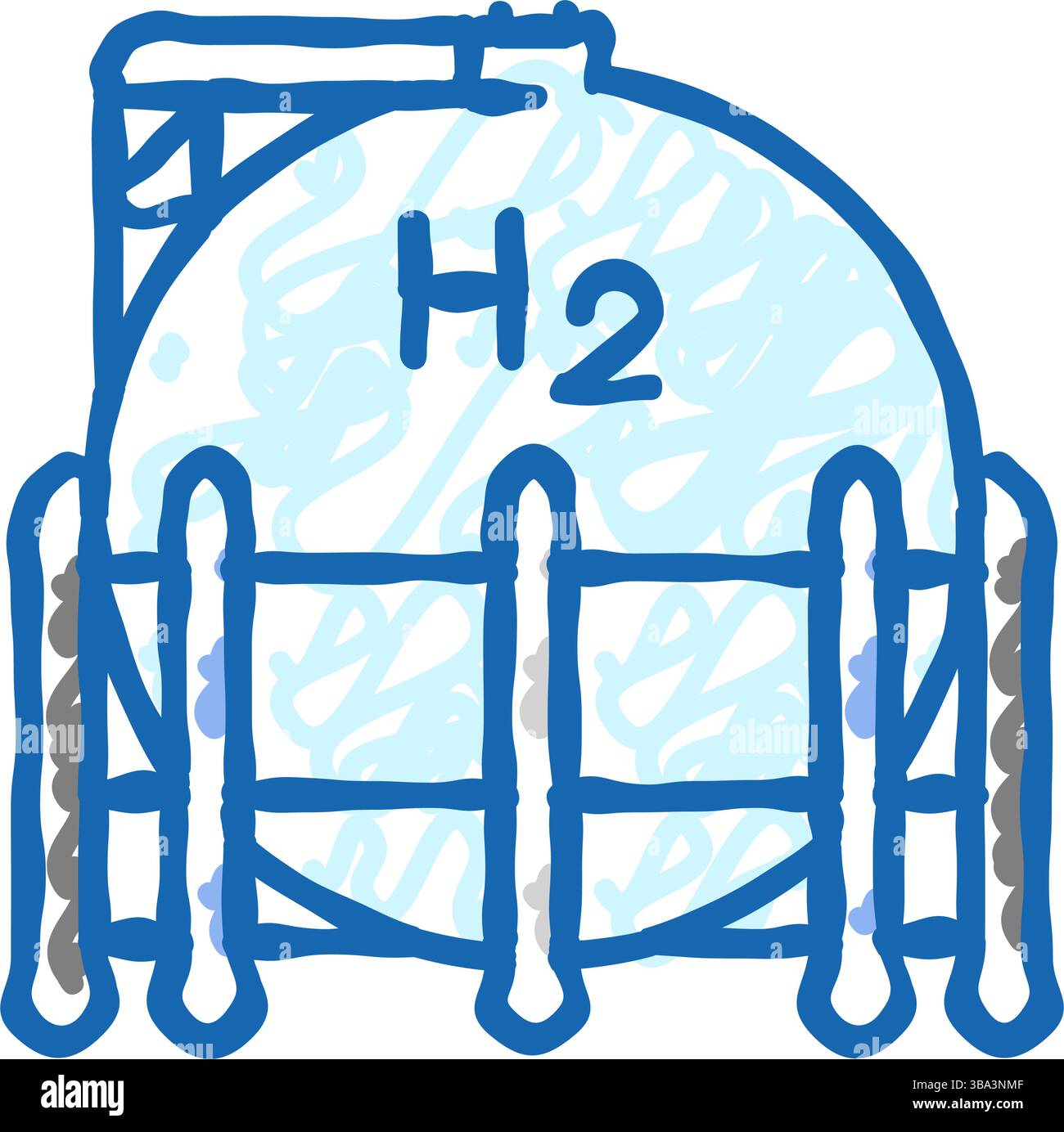 hydrogen tanks energy icon doodle illustration Stock Vector Image & Art ...