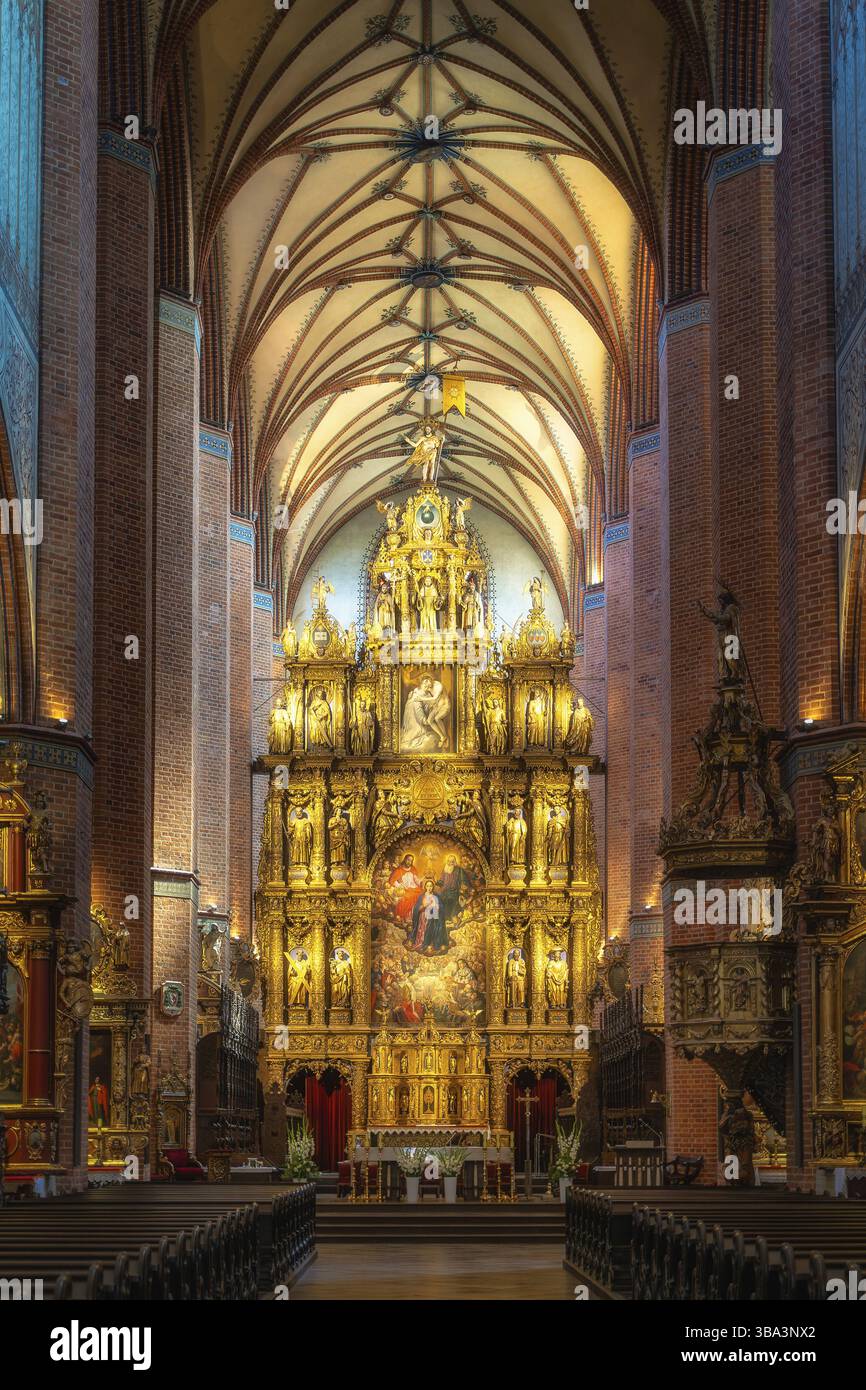Beautiful golden and ornate altar of Church of the Assumption of the ...