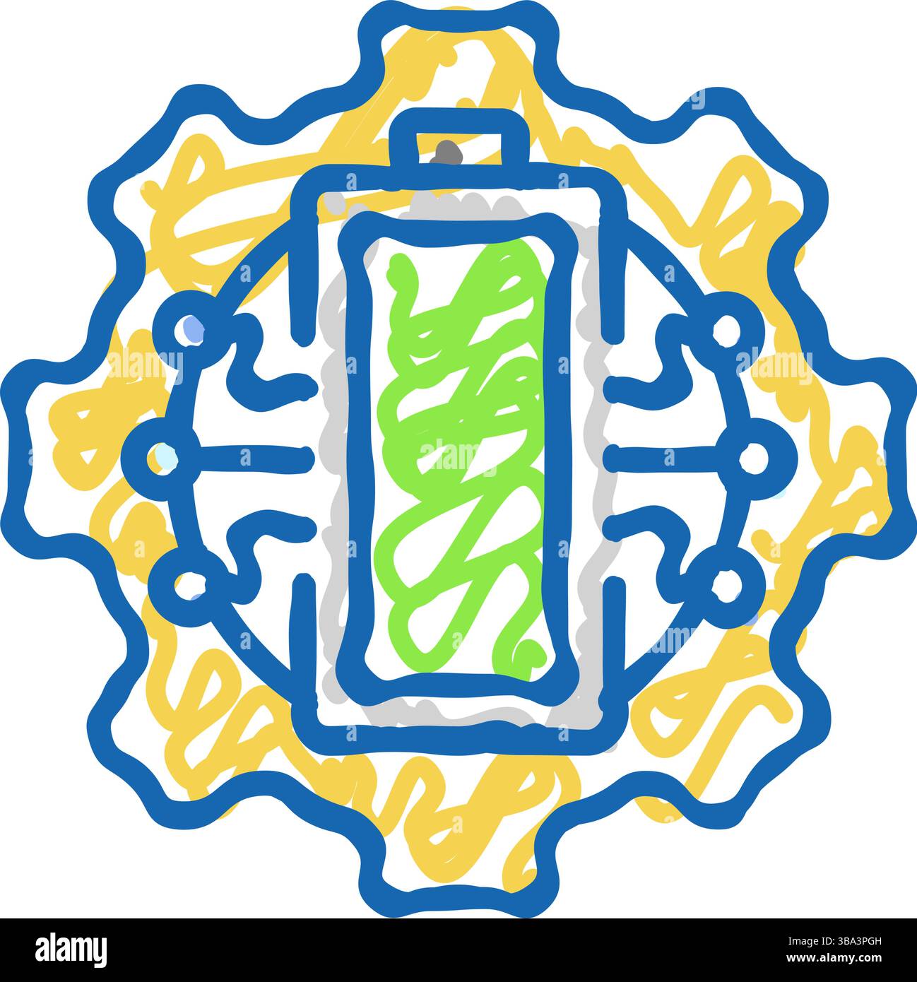 battery management energy icon doodle illustration Stock Vector Image ...