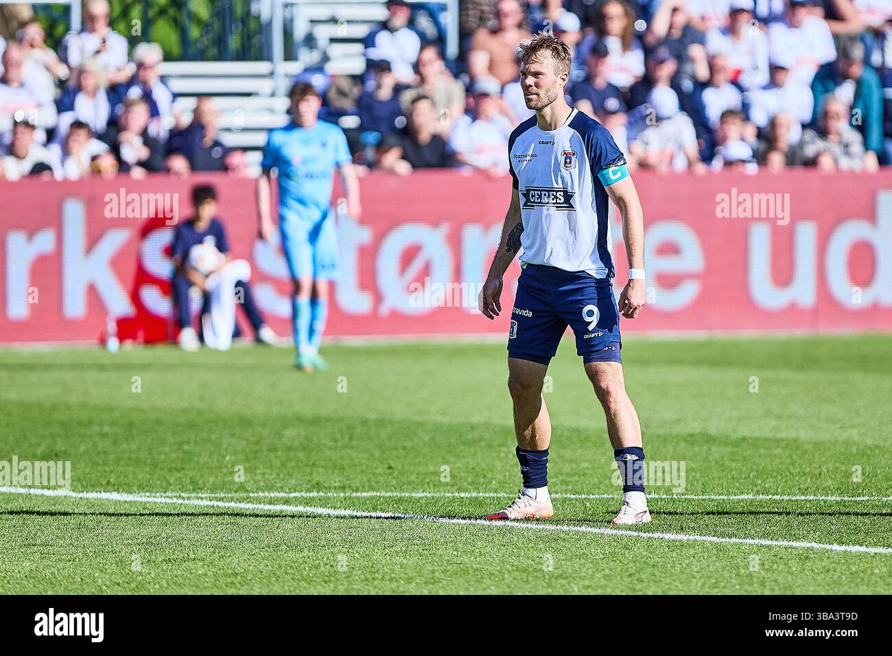 Aarhus, Denmark. 11th May, 2025. Patrick Mortensen (9) of AGF seen ...