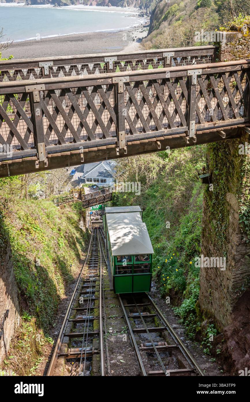 Lynton and Lynmouth Cliff Railway, Lynmouth, Devon, England, UK Stock ...