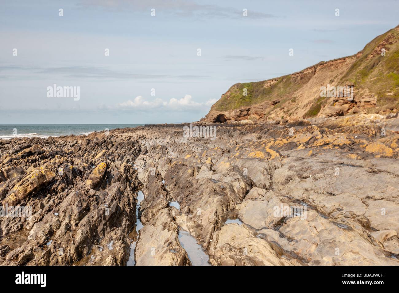 Croyde Beach looking towards Baggy Point, Devon, England, UK Stock ...