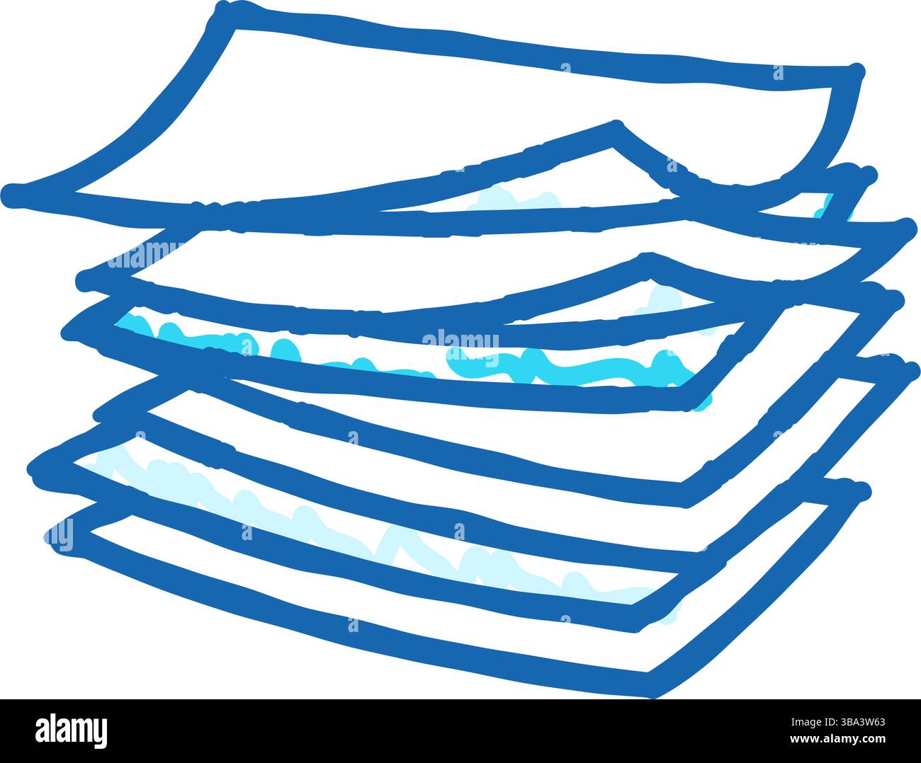 pages stacked list icon doodle illustration Stock Vector Image & Art ...