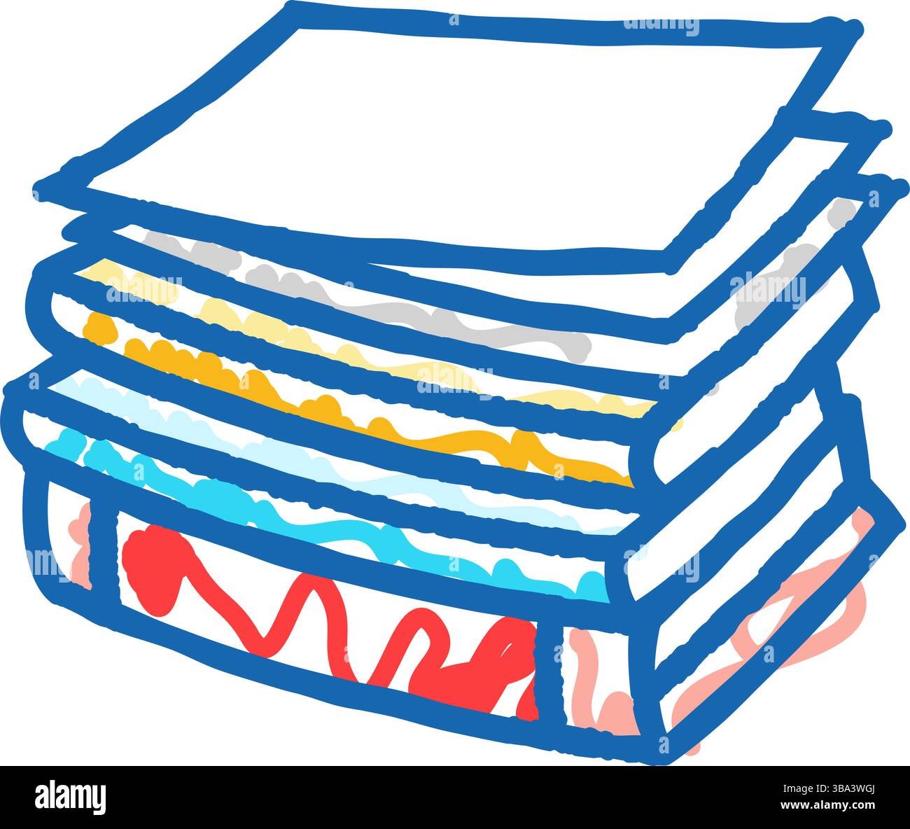 document stack list icon doodle illustration Stock Vector Image & Art ...