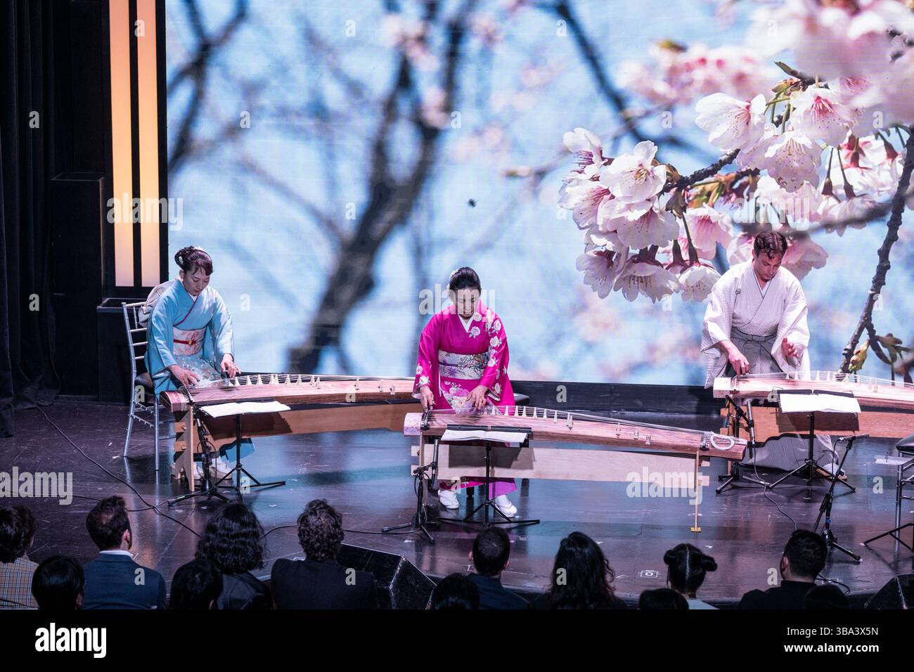 New York, USA. 09th May, 2025. Masayo Ishigure on koto performs on ...