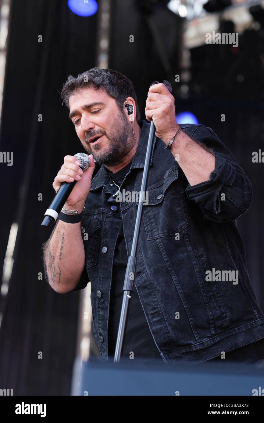 Madrid, Spain. 11th May, 2025. Singer Antonio Orozco performs during ...
