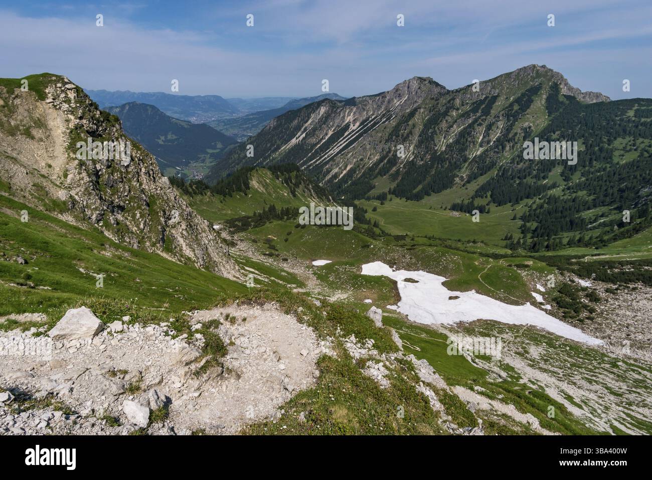 Fantastic hike to the mountain lake Schrecksee near Hinterstein in the ...