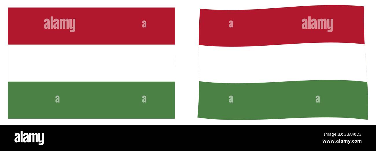 Flag of Hungary. Simple and slightly waving version Stock Photo - Alamy