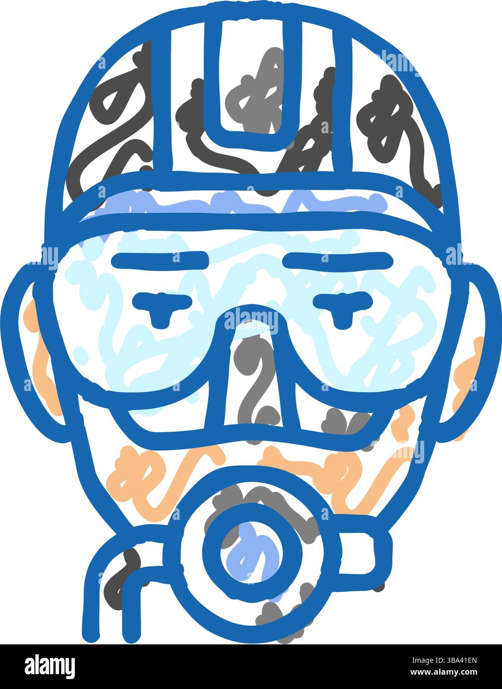 scuba diving mask face icon doodle illustration Stock Vector Image ...