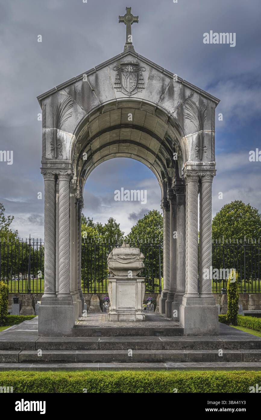Dublin, Ireland, August 2019 Ancient, beautifully ornate sarcophagus ...