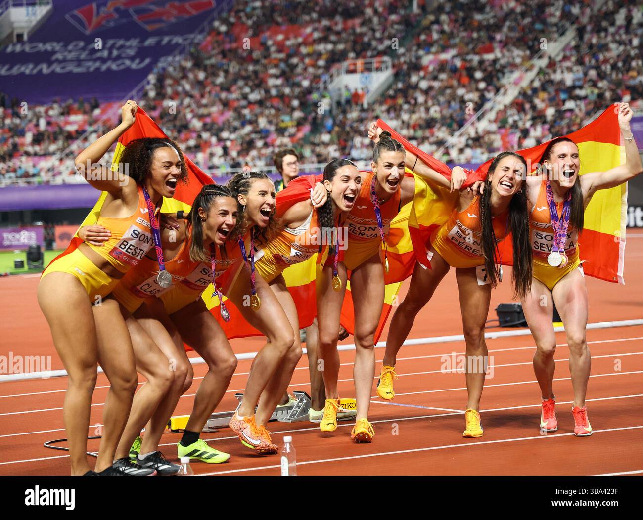 Guangzhou, China's Guangdong Province. 11th May, 2025. Team Spain poses ...