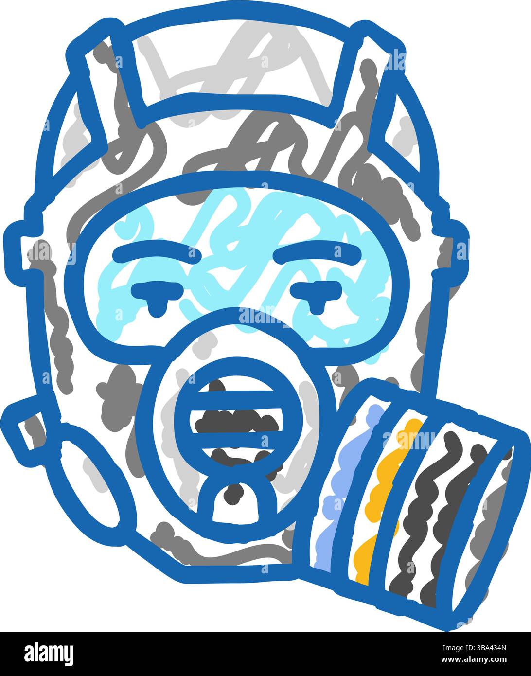 smoke mask face icon doodle illustration Stock Vector Image & Art - Alamy