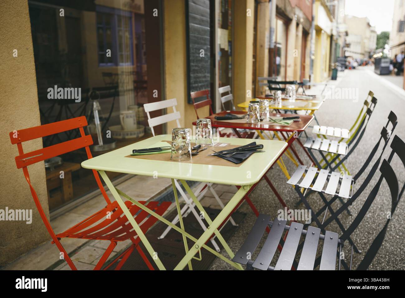Theme cafes and restaurants. Exterior summer terrace of bright colors ...