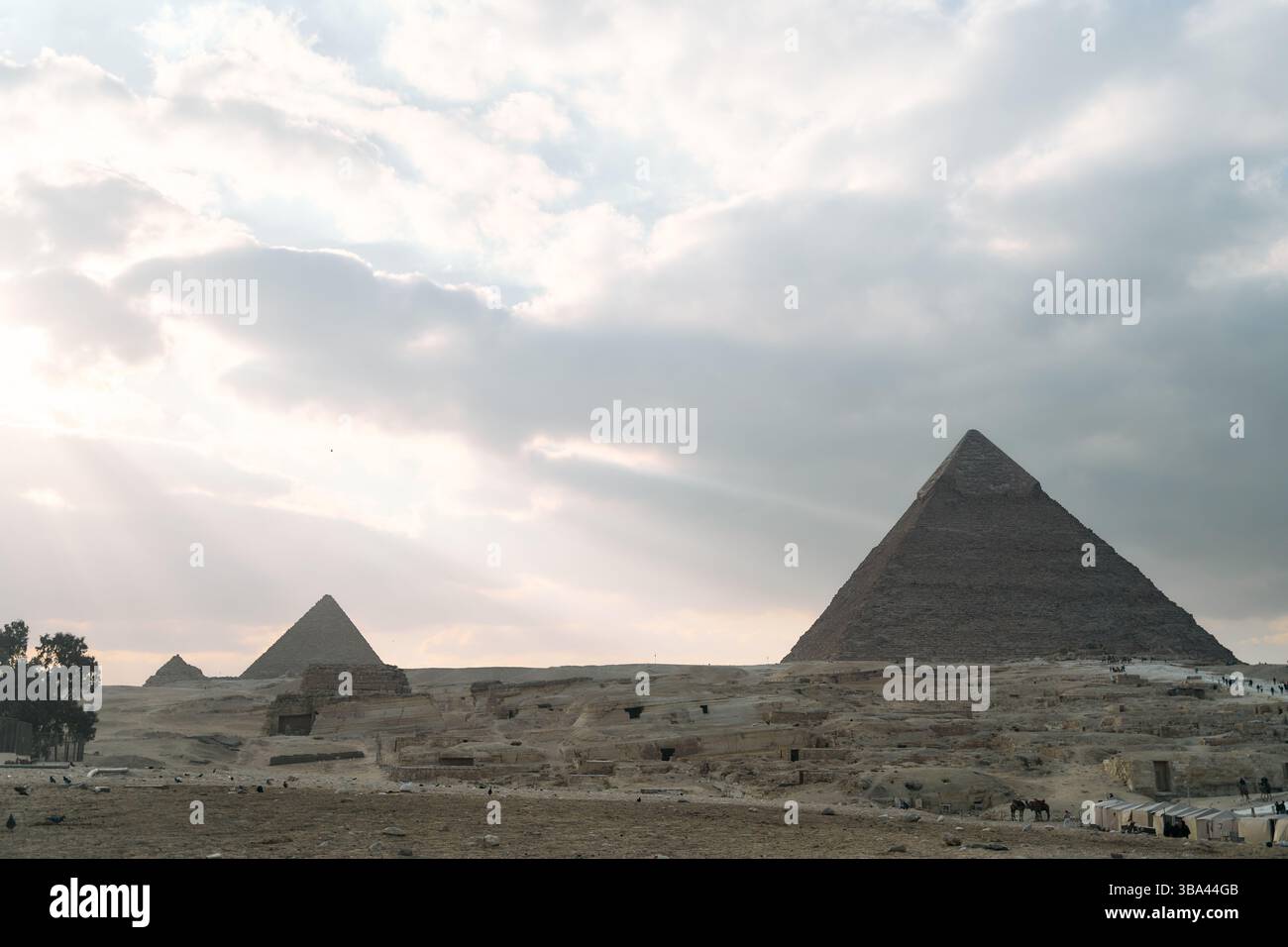 The Majestic Pyramids of Giza Stand Tall Against a Dramatic and ...