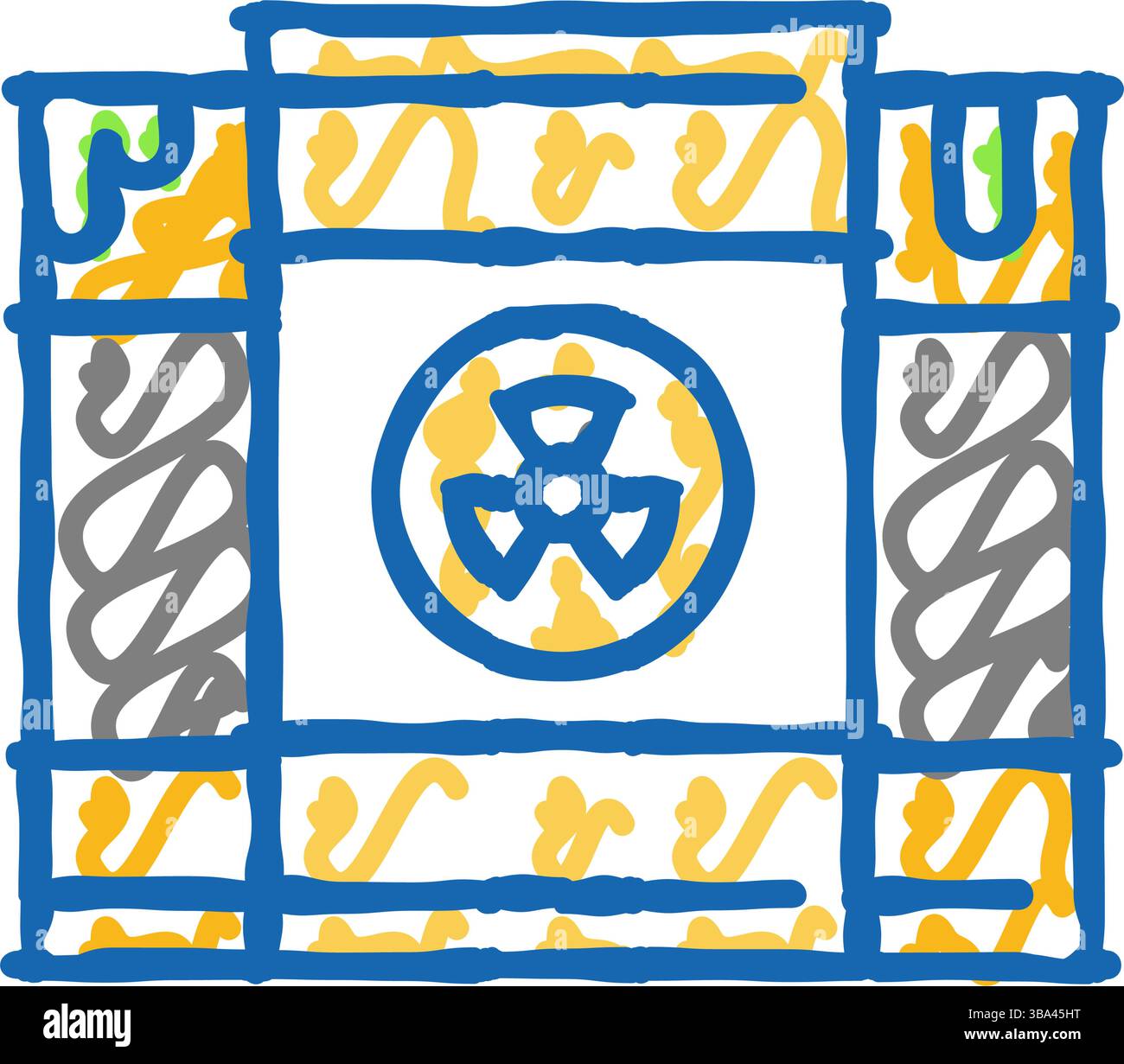 radioactive waste nuclear energy icon doodle illustration Stock Vector ...