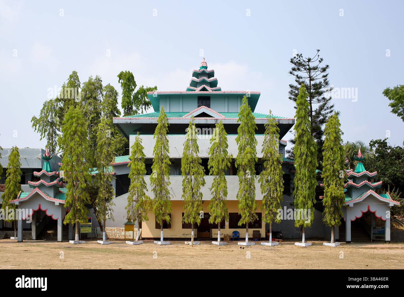 Main prayer hall of Rajbana Vihara monastery in Rangamati, Bangladesh ...