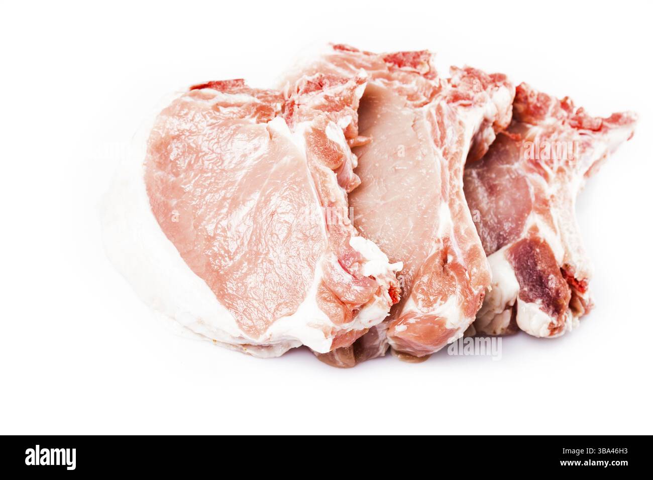 Slices pork fillet on Cut Out Stock Images & Pictures - Alamy