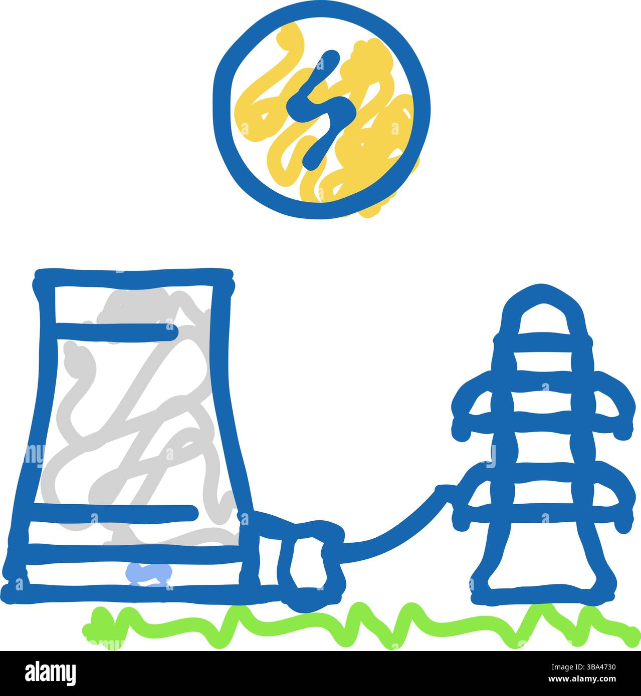power grid nuclear energy icon doodle illustration Stock Vector Image & Art - Alamy
