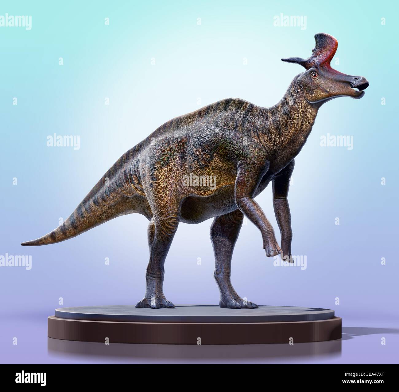 Lambeosaurus standing on stage Stock Photo - Alamy