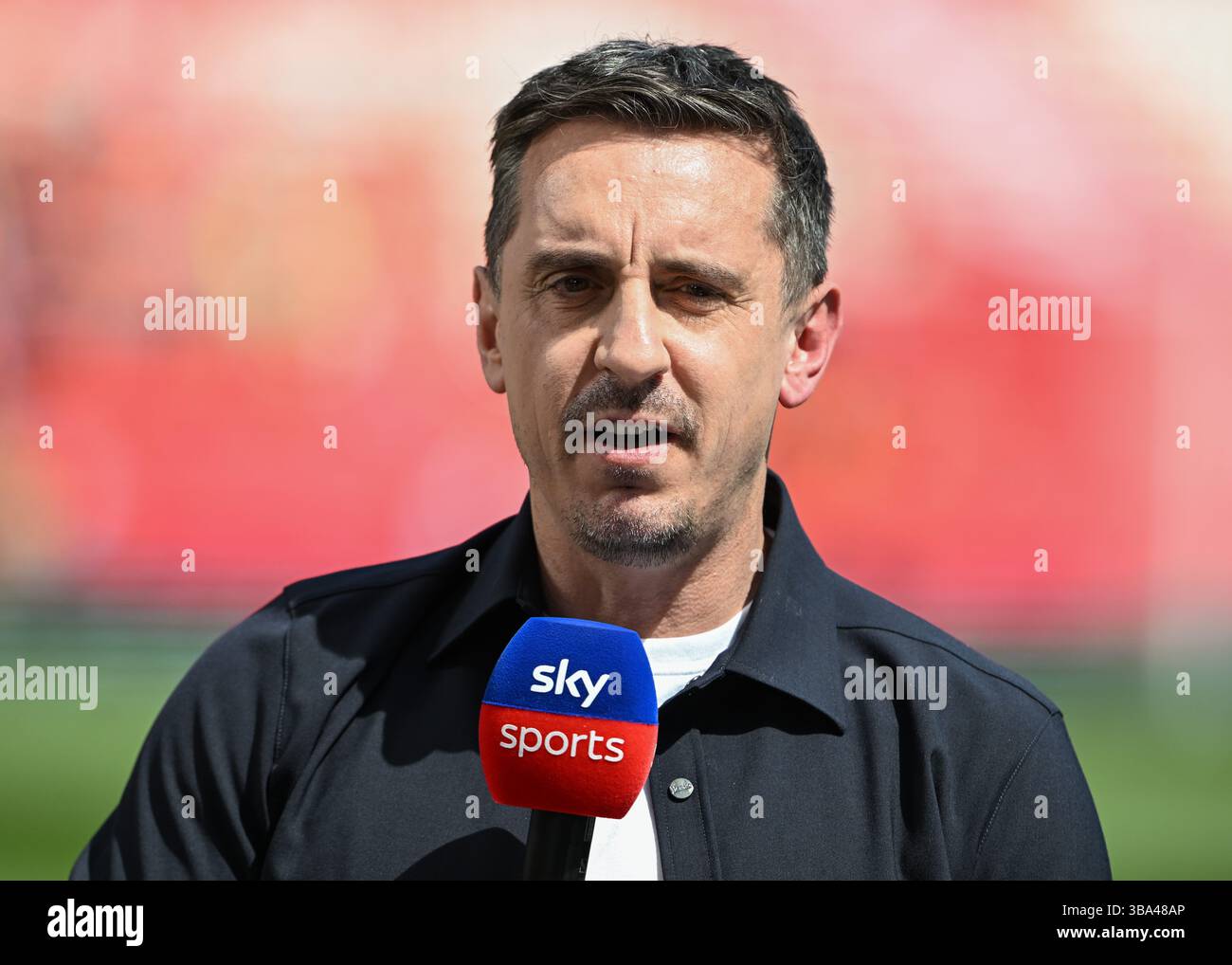 Liverpool, UK. 11th May, 2025. Sky Sports pundit Gary Neville ahead of the Liverpool vs Arsenal ...