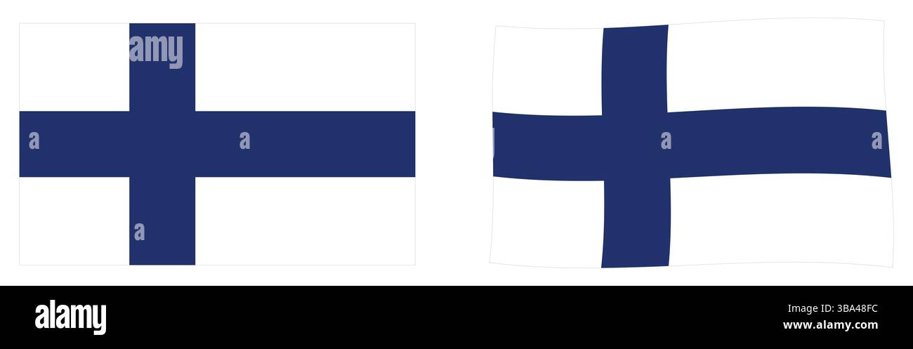 Republic of Finland flag. Simple and slightly waving version Stock ...