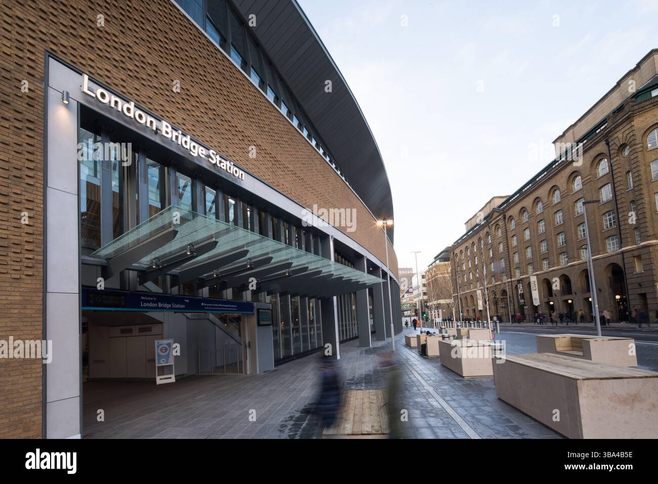 Commuters enter London Bridge Station, a major transport hub in London ...