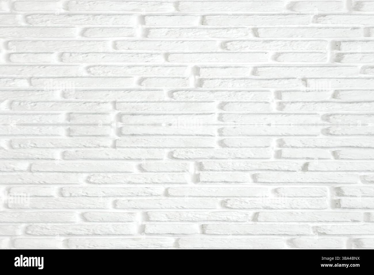 White brick wall texture background for stone tile block painted in ...
