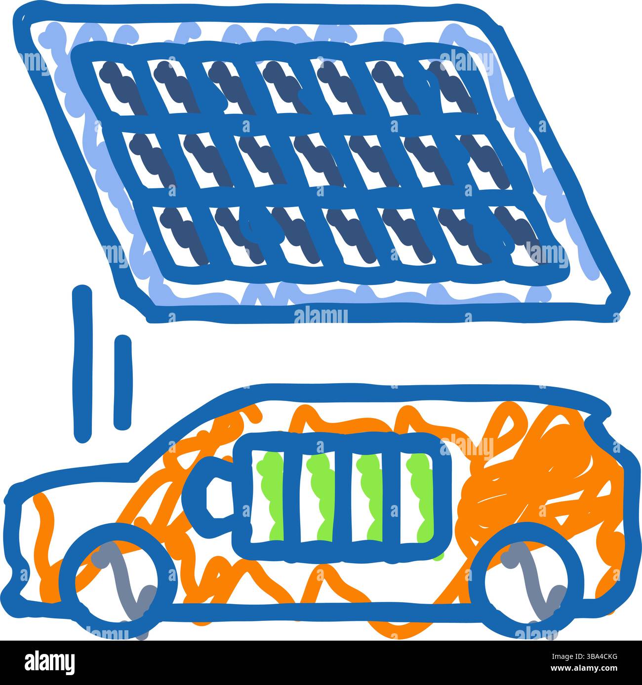 floating solar panel icon doodle illustration Stock Vector Image & Art ...