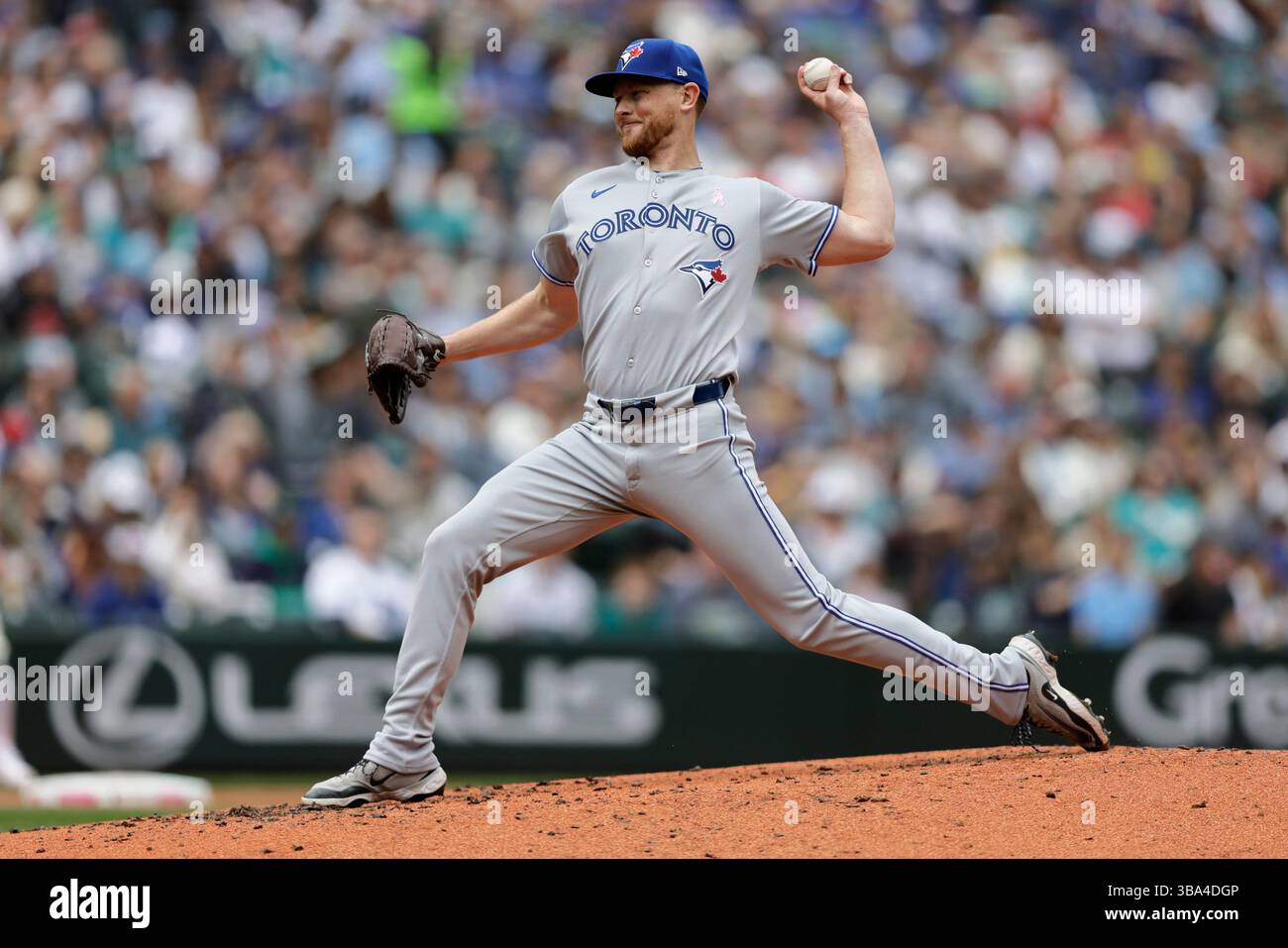 Toronto Blue Jays pitcher Eric Lauer throws against the Seattle ...