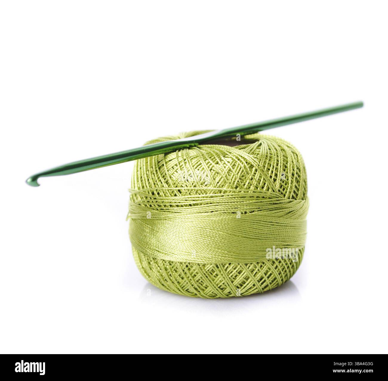 Crochet green color threads isolated on white background Stock Photo ...