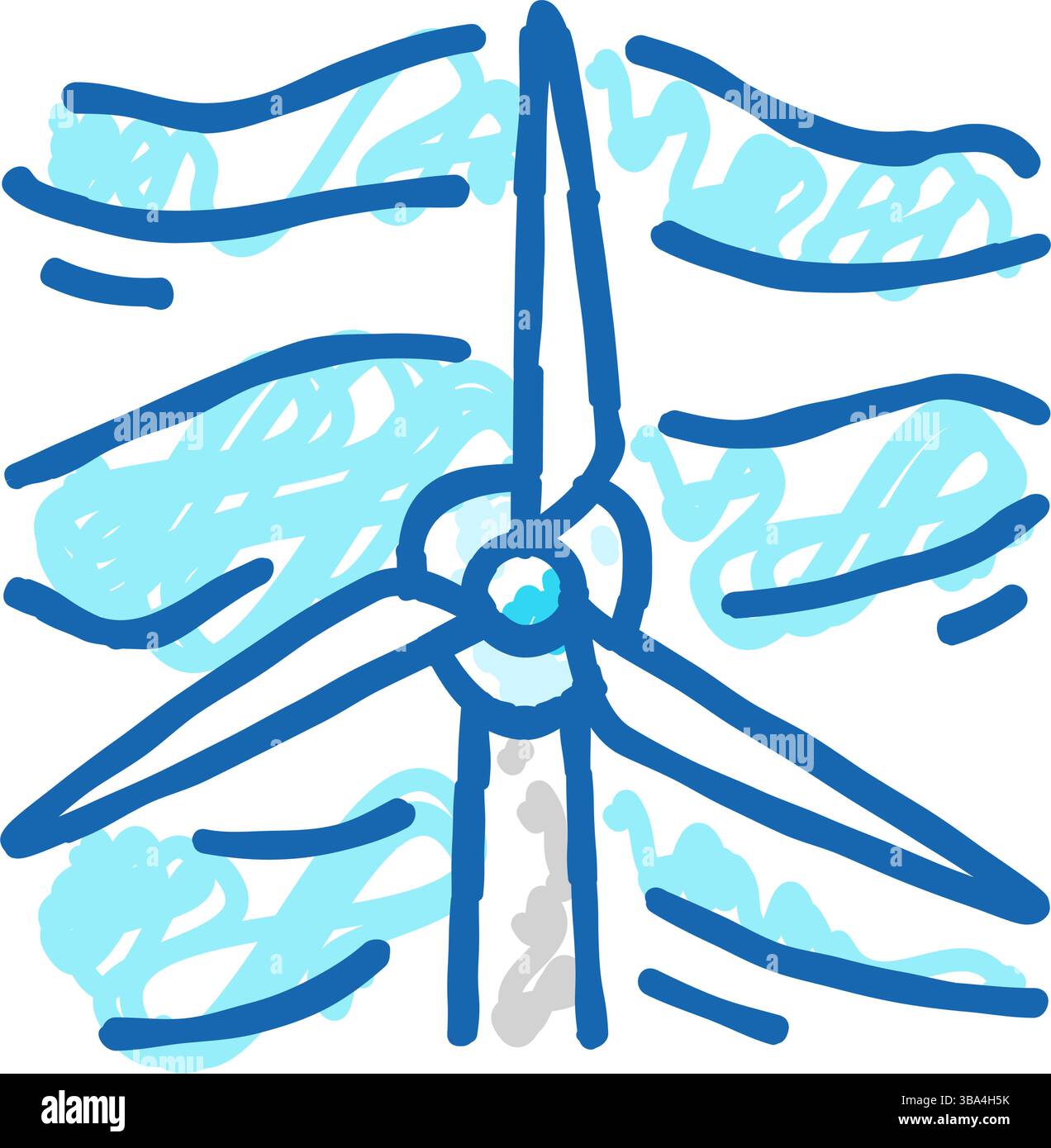 single wind turbine icon doodle illustration Stock Vector Image & Art ...