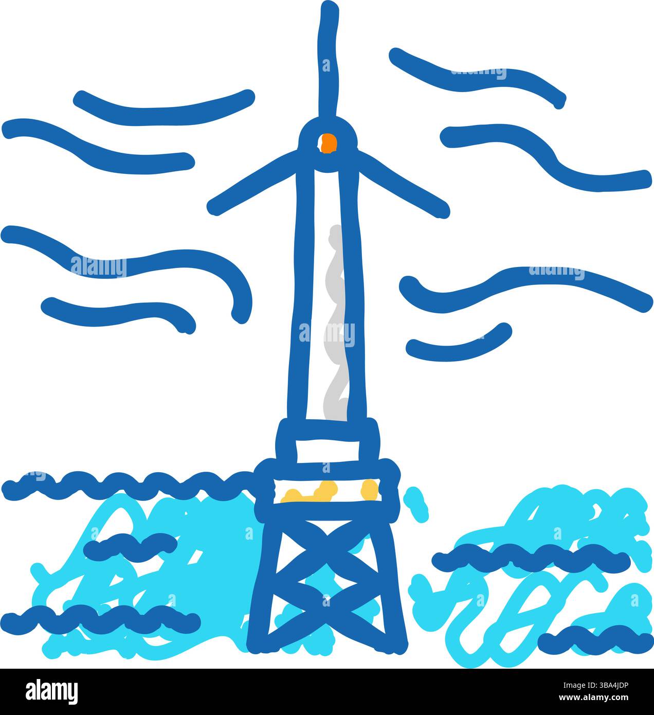 energy research wind turbine icon doodle illustration Stock Vector ...