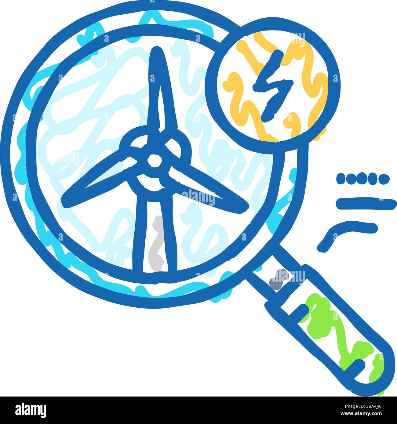 energy storage wind turbine icon doodle illustration Stock Vector Image ...