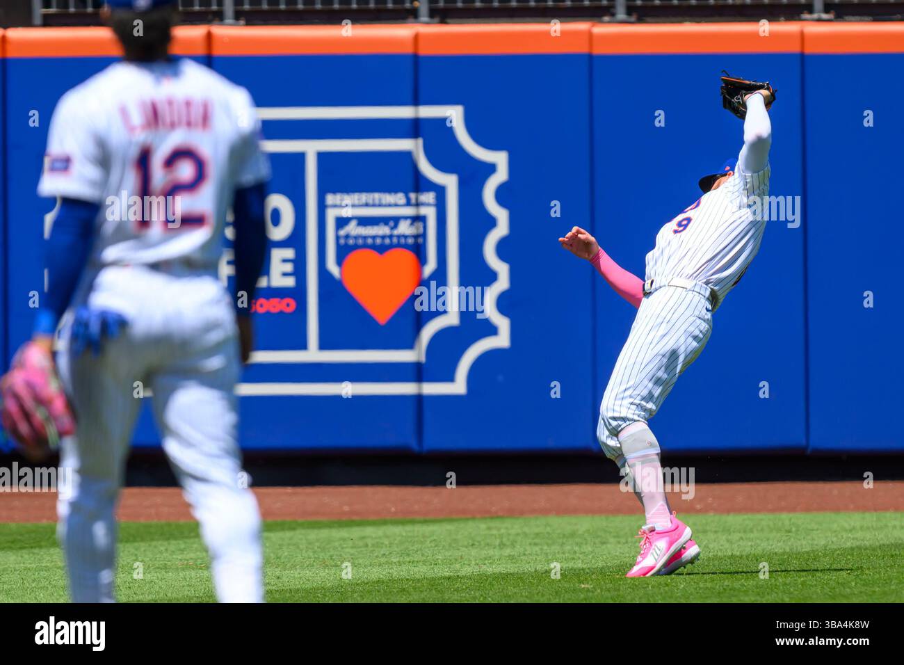 Queens, New York, USA. 11th May, 2025. Brandon Nimmo #9 of the New York ...
