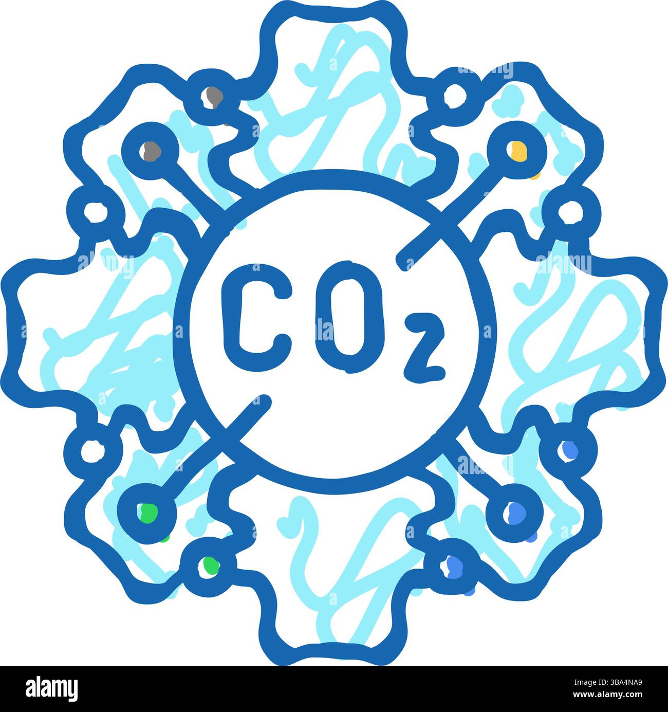 emission free technology carbon icon doodle illustration Stock Vector ...