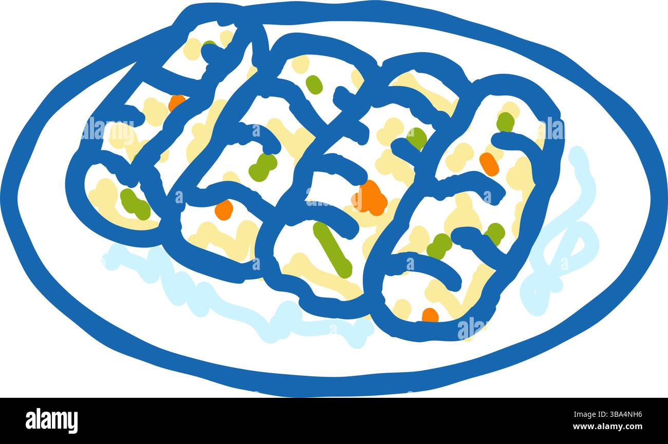 spring rolls chinese cuisine icon doodle illustration Stock Vector ...