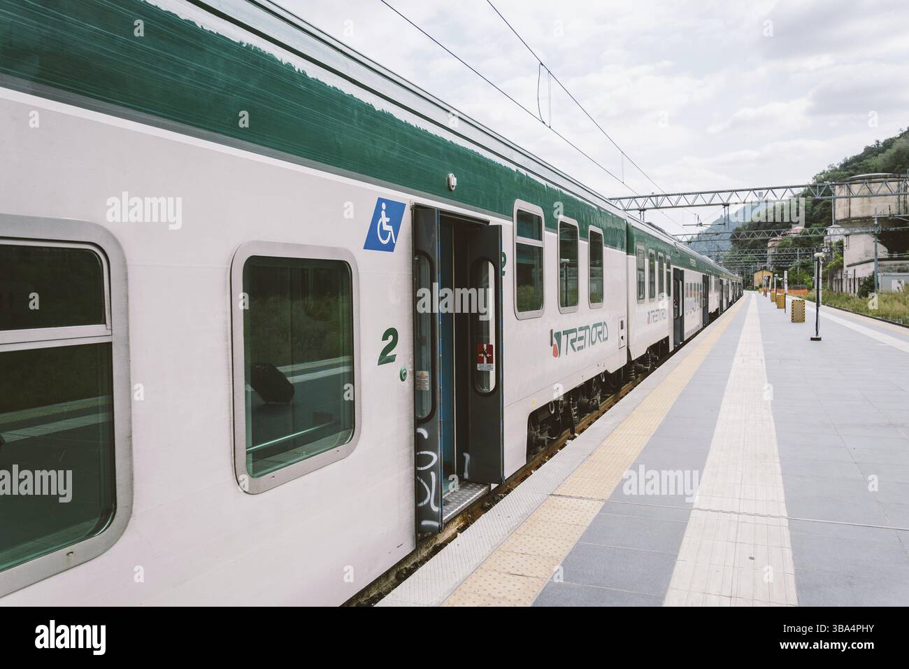 Como railway station arriving train Trenord Italia. Trenord Locomotive ...