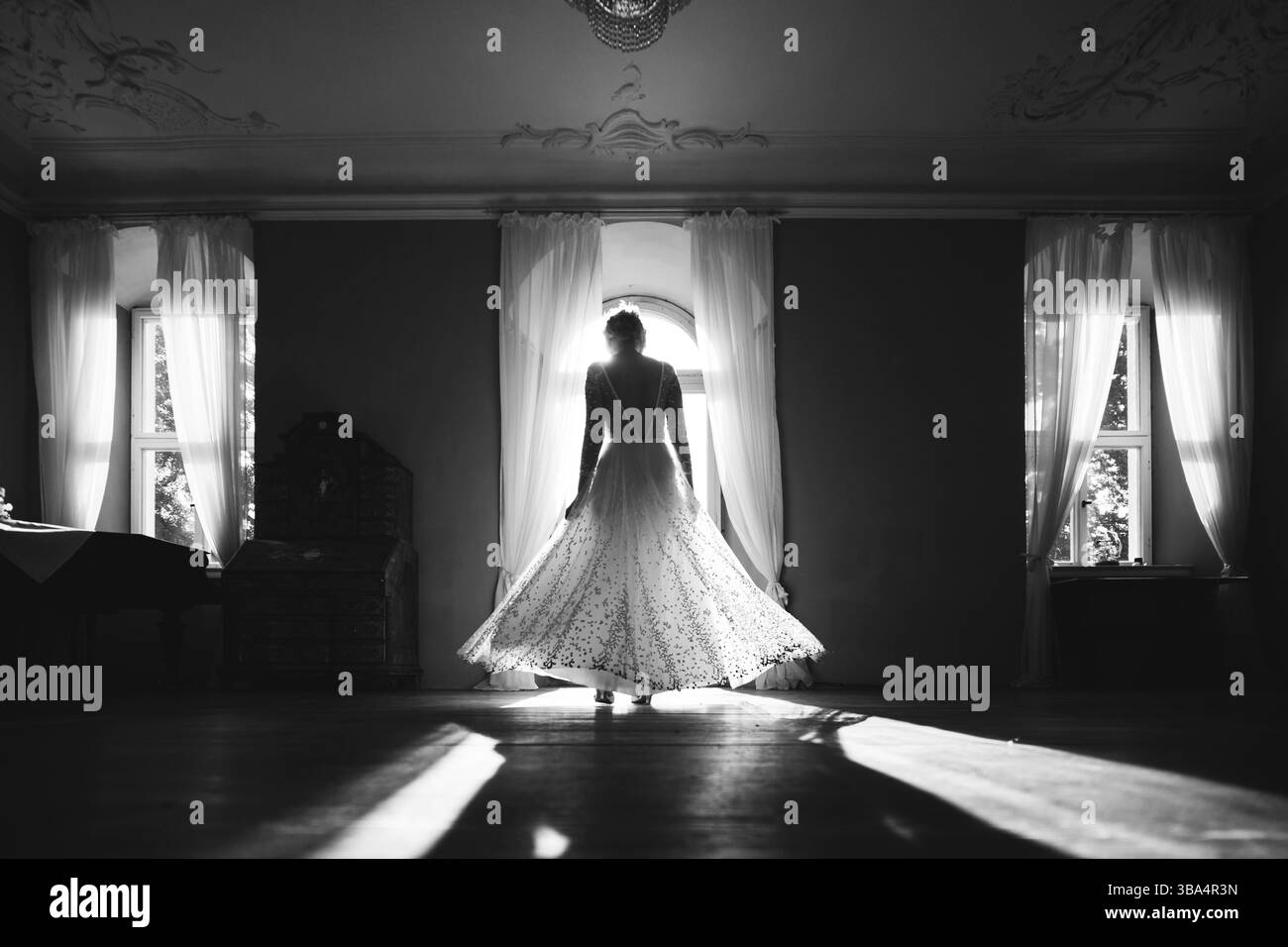 Light in one window Black and White Stock Photos & Images - Alamy