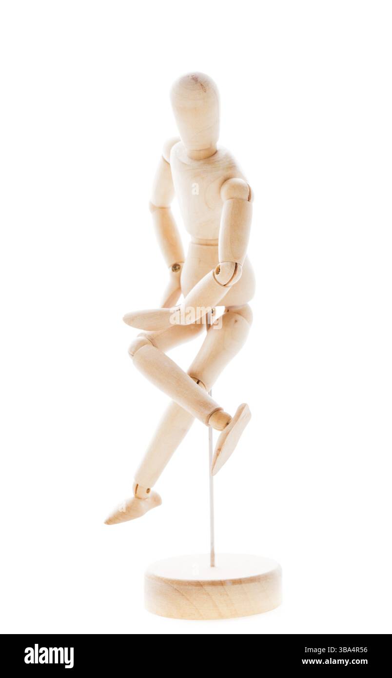 Lointed wooden dummy isolated on white background Stock Photo - Alamy
