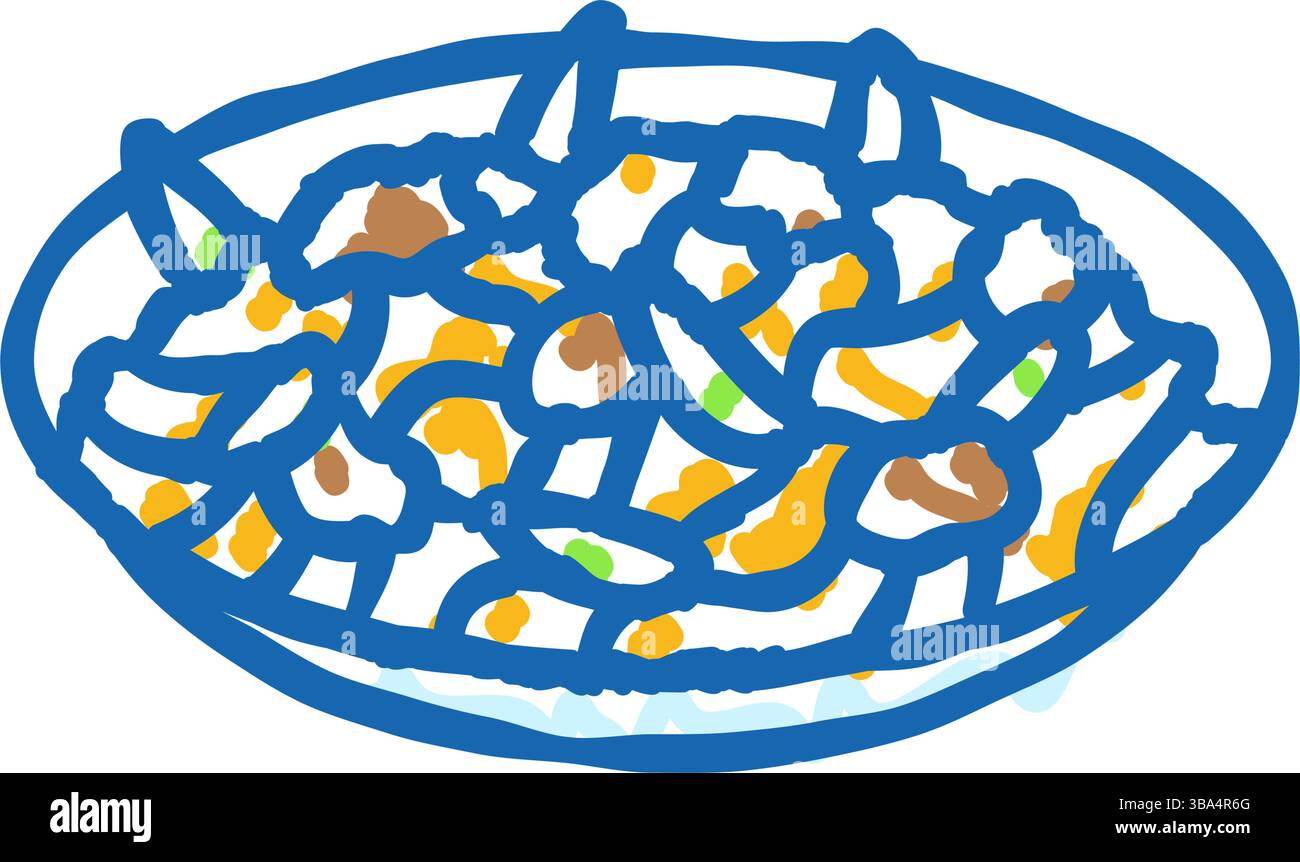 chow mein chinese cuisine icon doodle illustration Stock Vector Image ...