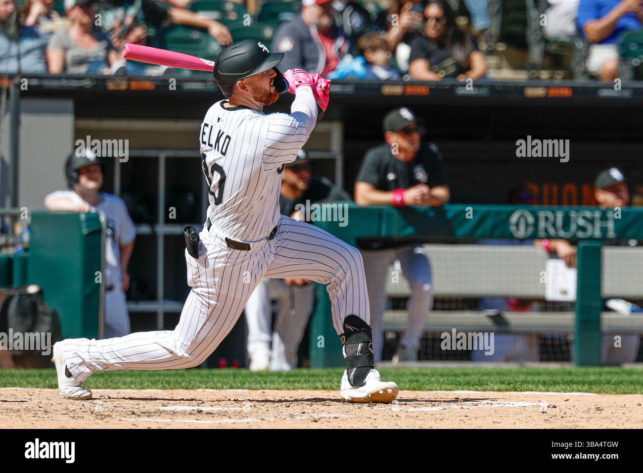 Chicago White Sox's Tim Elko hits a three-run home run against the ...