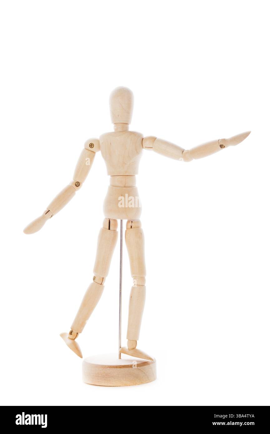 Lointed wooden dummy isolated on white background Stock Photo - Alamy