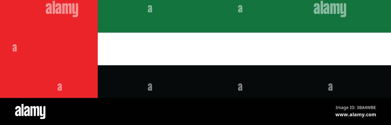 Flag of United Arab Emirates. United Arab Emirates flag long banner ...