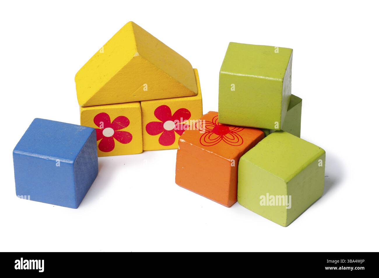 Wooden childrens block a Cut Out Stock Images & Pictures - Alamy