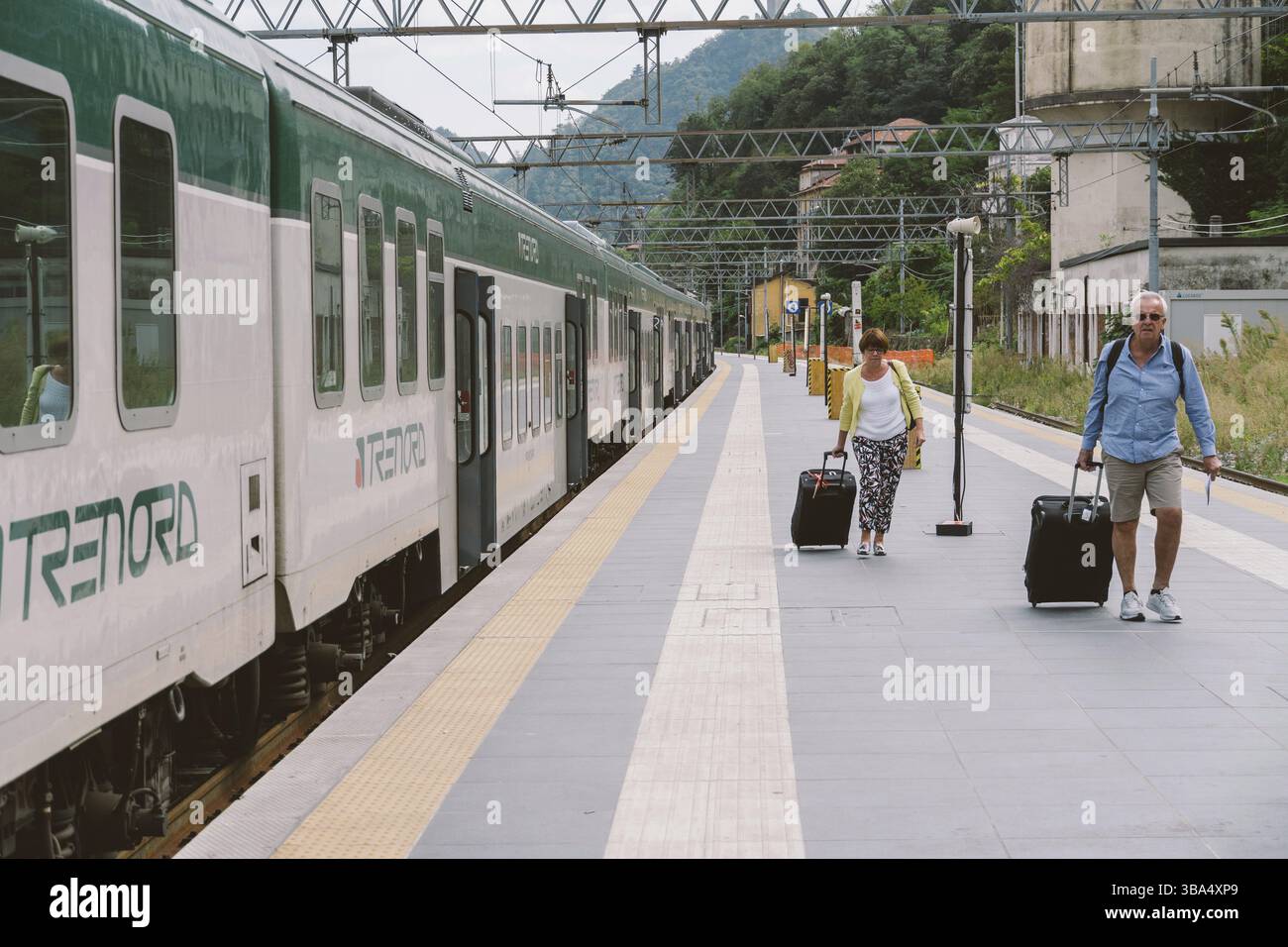 Como railway station arriving train Trenord Italia. Trenord Locomotive ...
