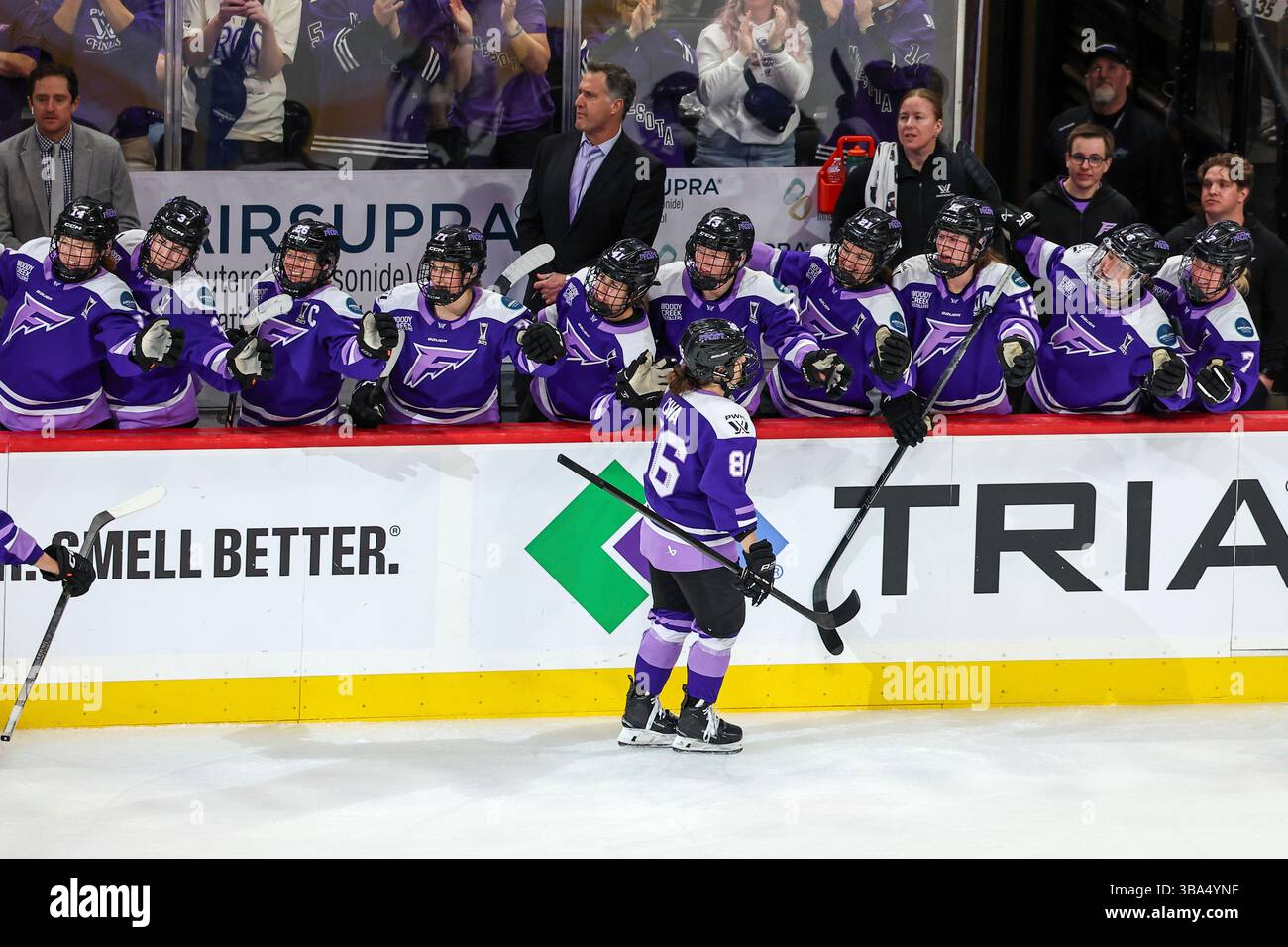 May 11th, 2025: Minnesota Frost forward Michela Cava (86) celebrates a ...