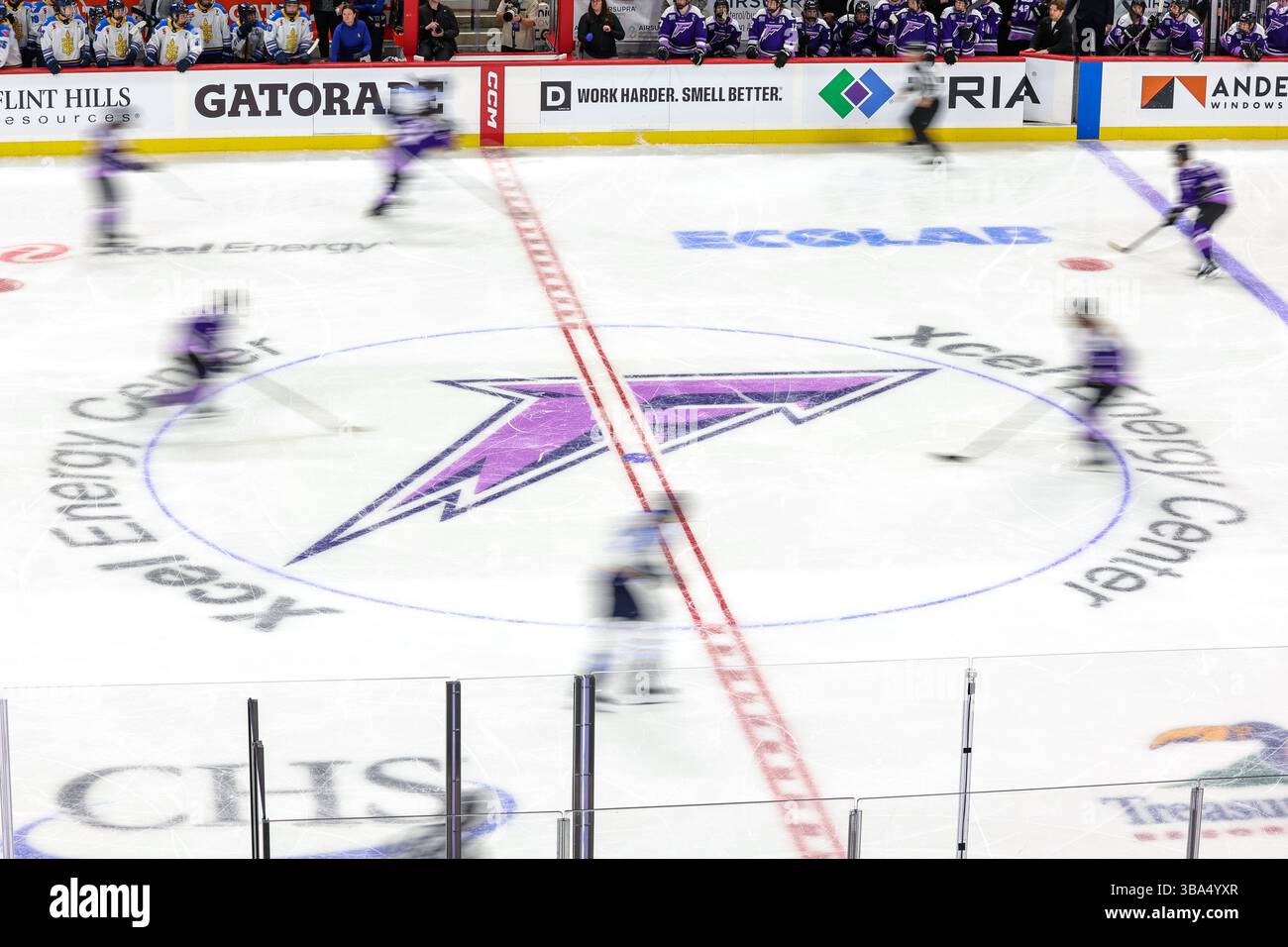 May 11th, 2025: players skate on the ice with the Minnesota Frost logo ...