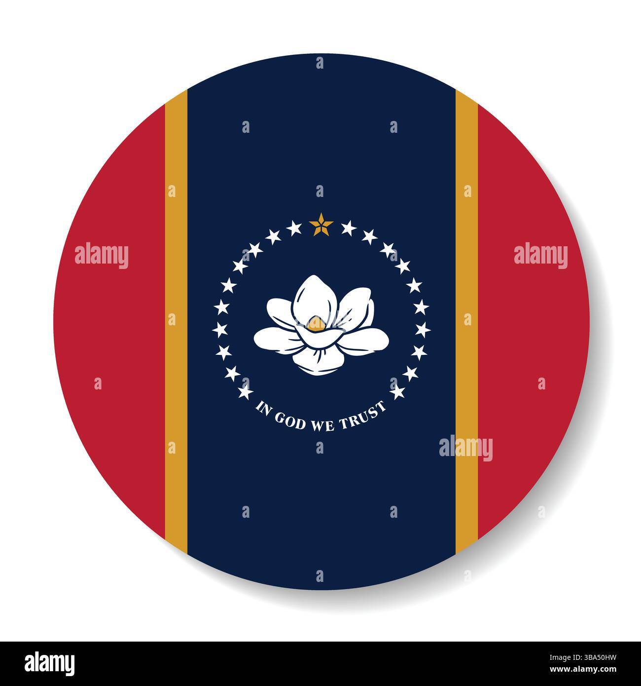 Flag of Mississippi. Mississippi circle flag logo icon computer vector ...