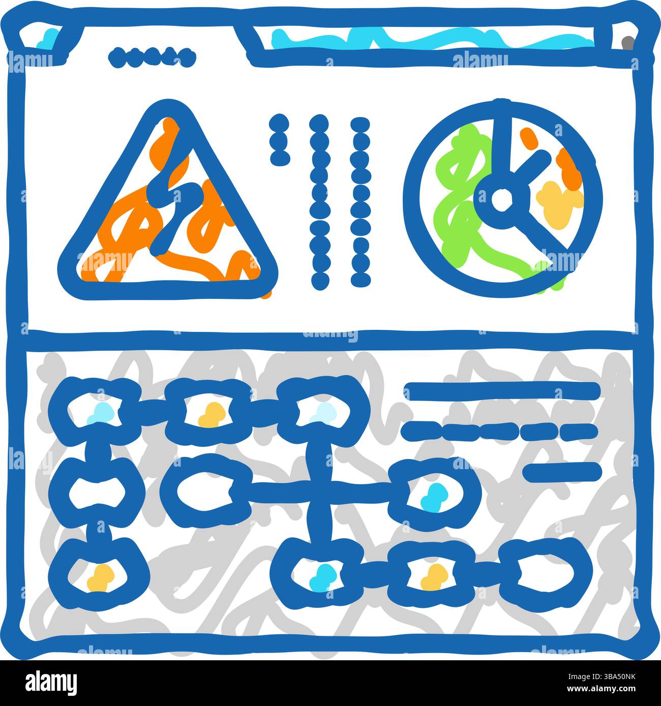 distributed generation electric grid icon doodle illustration Stock ...