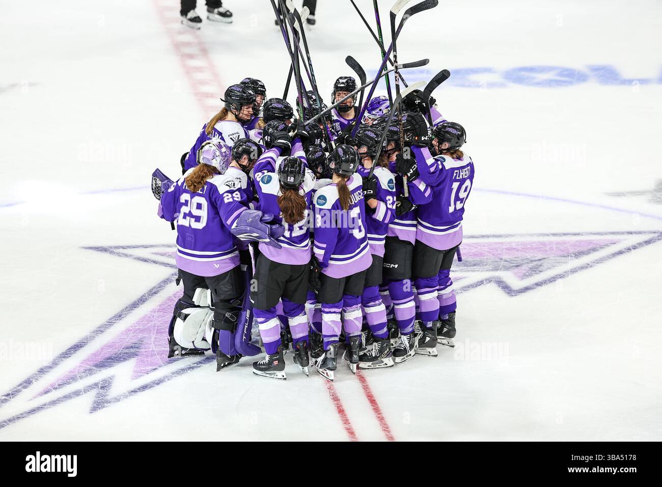 May 11th, 2025: The Minnesota Frost celebrate the win after a PWHL semi ...